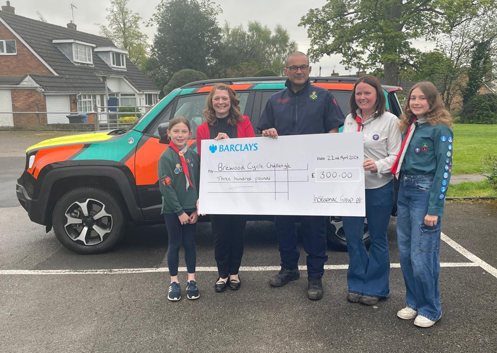 Instarmac donates £300 to Brewood Cycle Challenge - Instarmac